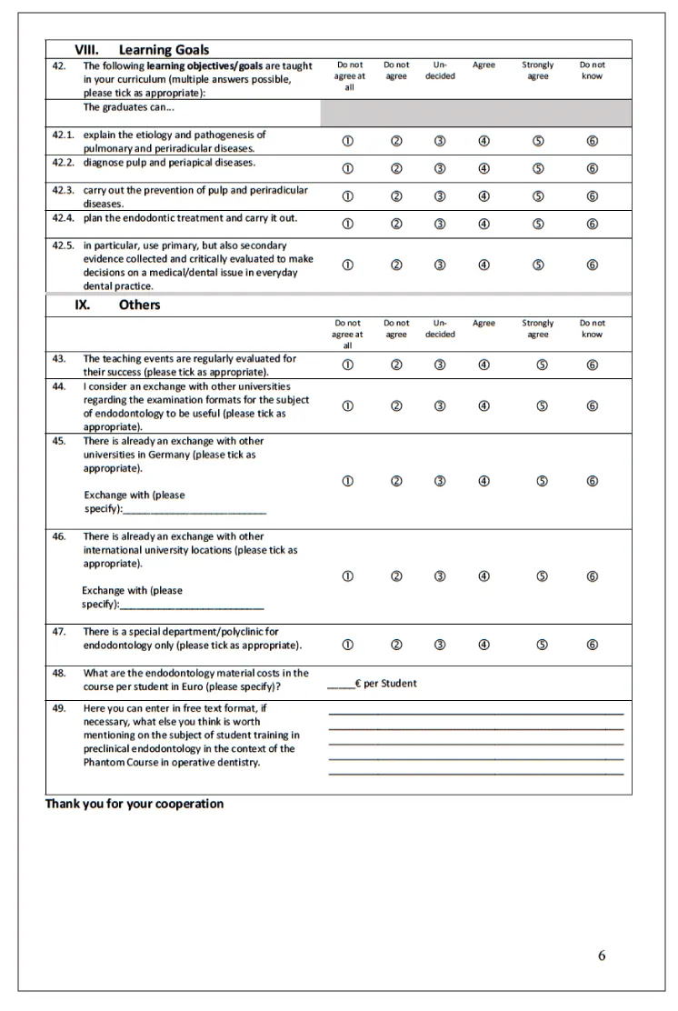 Conception of an endodontics questionnaire in undergraduate dental ...